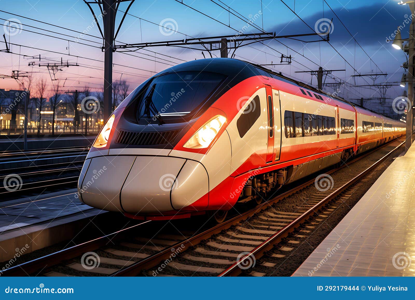 A High-speed Train Stands Near the Station Platform Stock Photo - Image ...