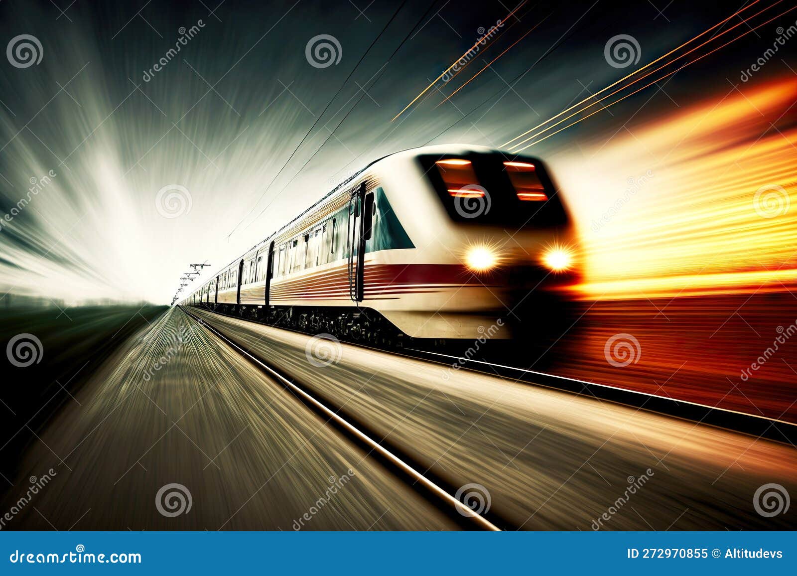 High-speed Train Train Rushing Forward Railway Transport Stock ...