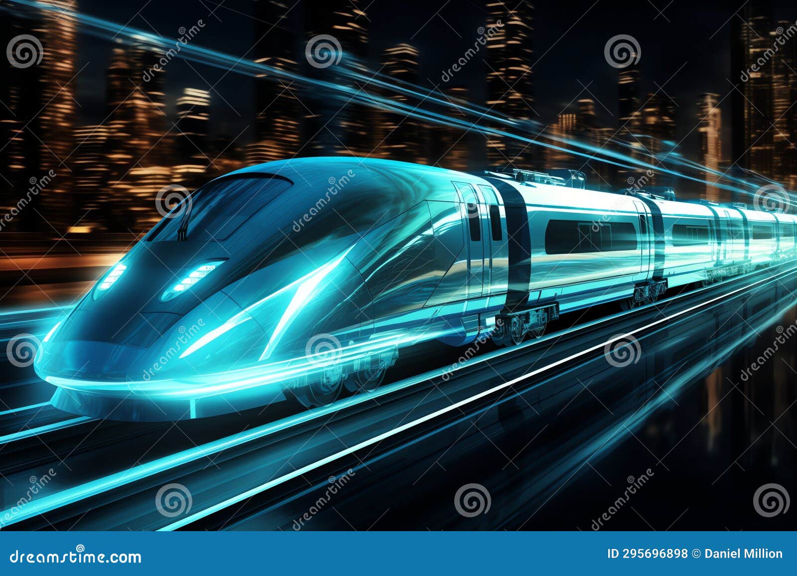 High Speed Train in Vacuum Tubes Modern Futurism Background Stock ...