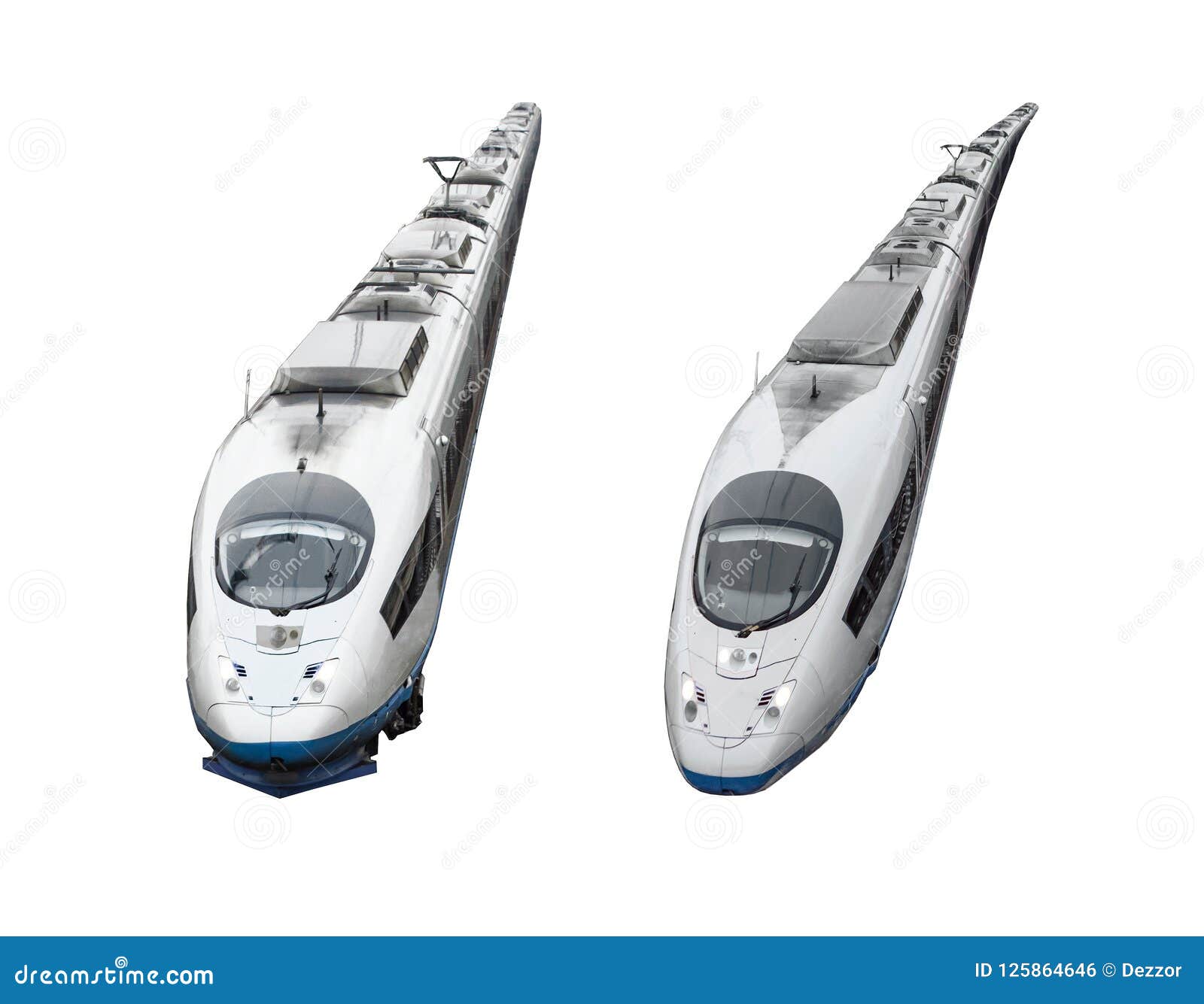 High Speed Trains Isolated on White Background. Stock Photo - Image of ...