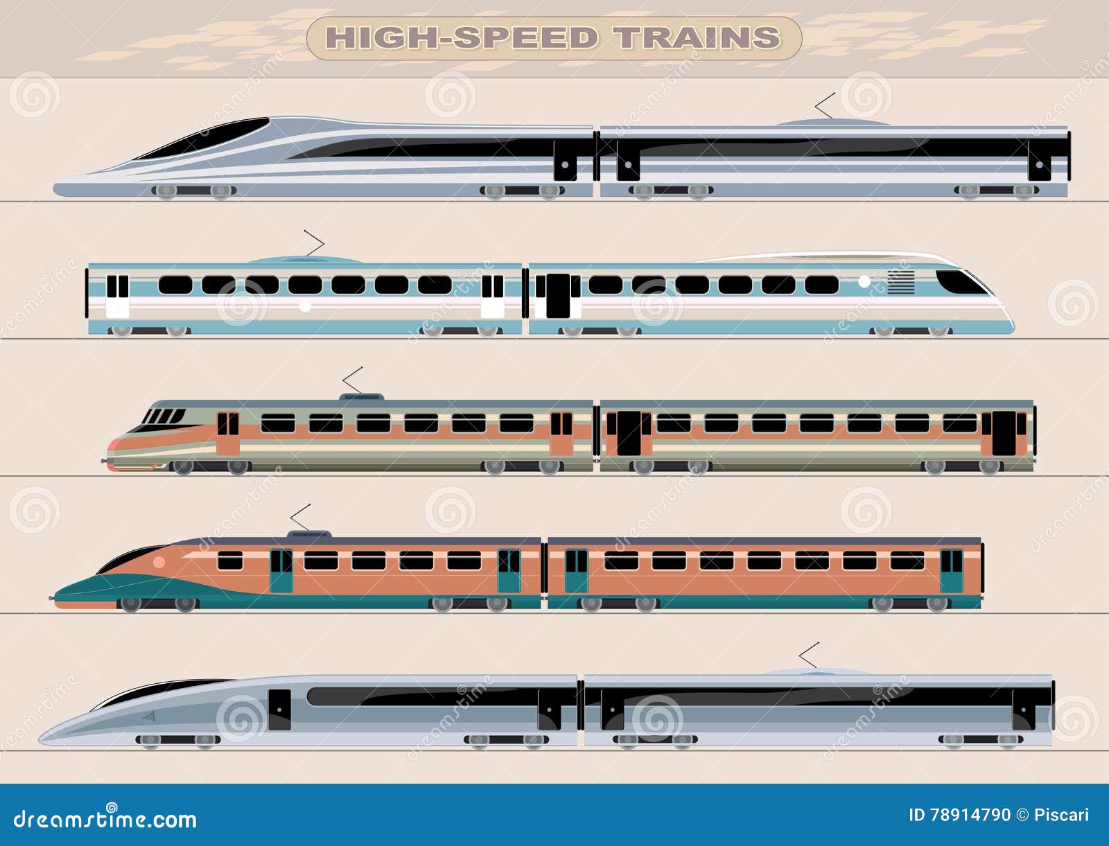 High-speed trains stock vector. Illustration of suburban - 78914790