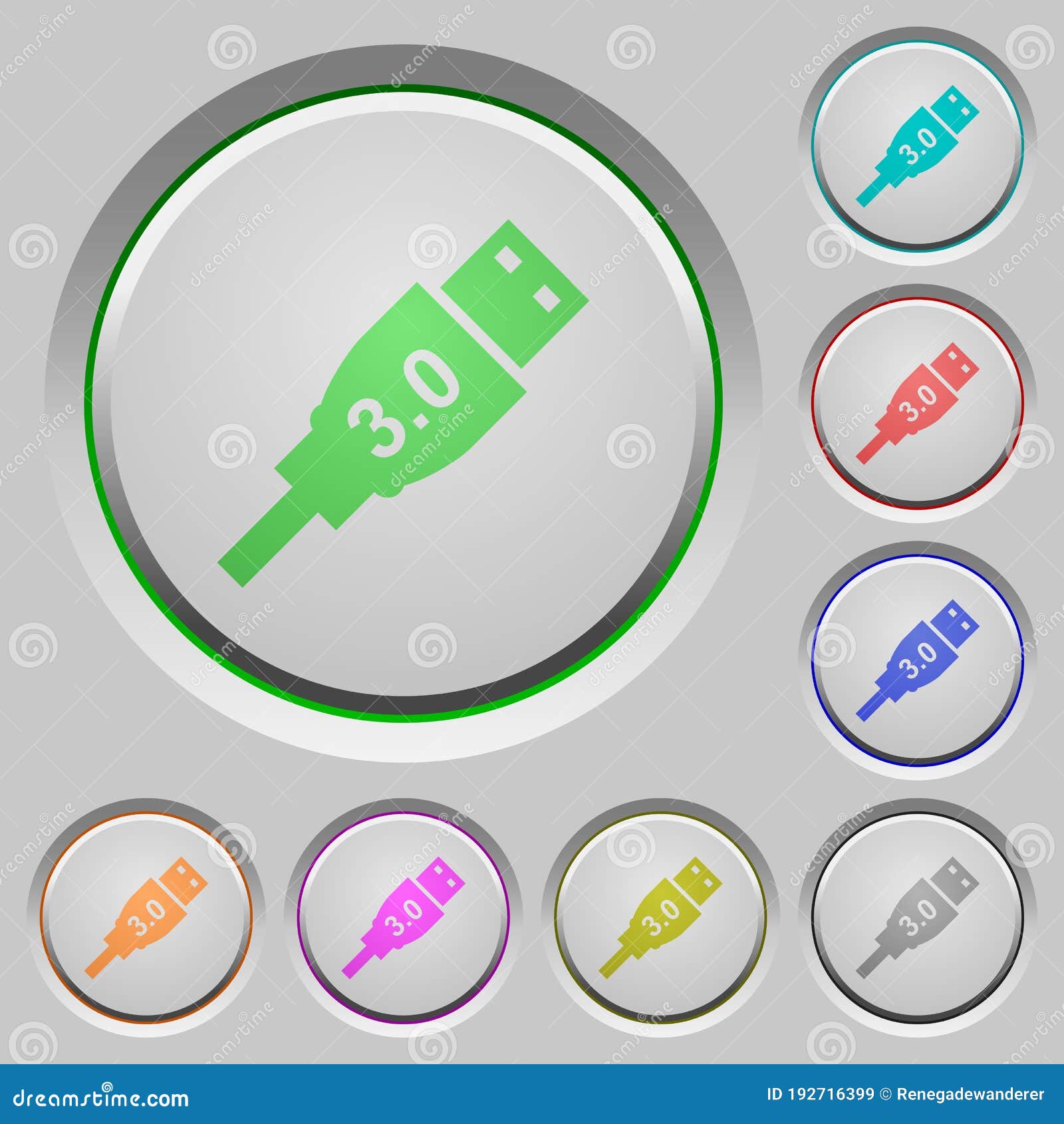 High Speed USB Push Buttons Stock Vector - Illustration of connector ...