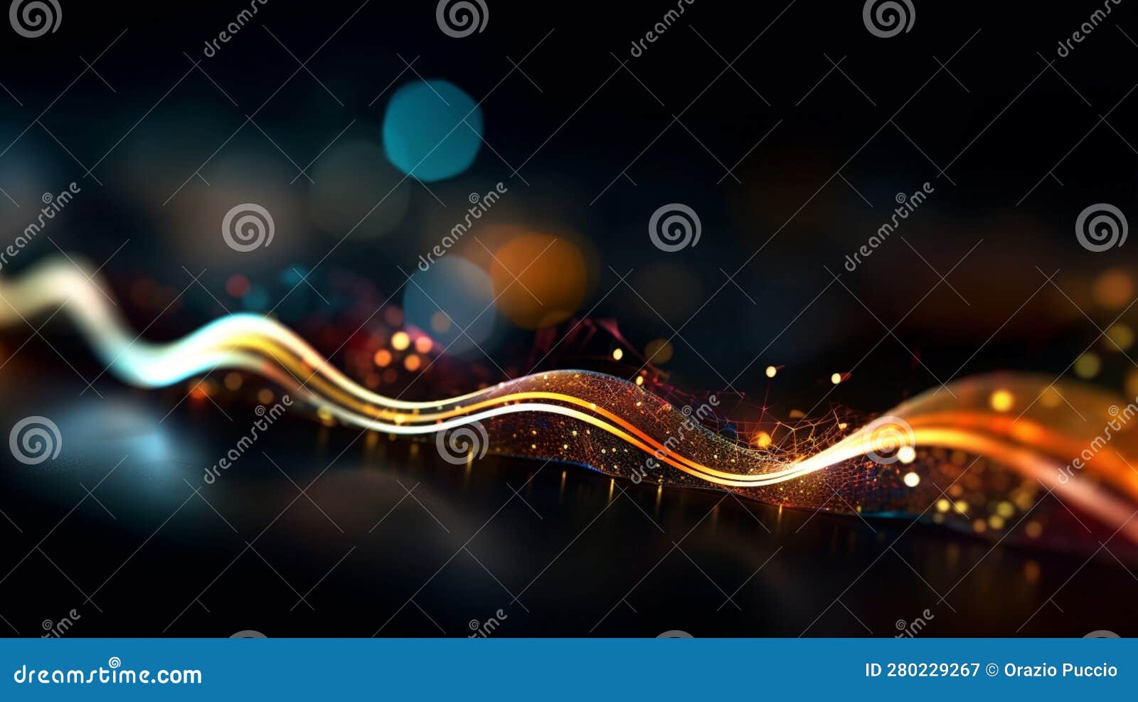 High-speed Wave Lines, As Bright As Neon, Create a Dynamic Movement of ...