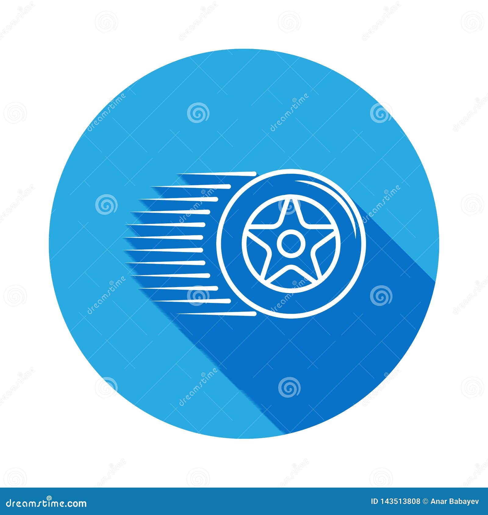 High-speed Wheel Icon with Long Shadow. Element of Racing for Mobile ...