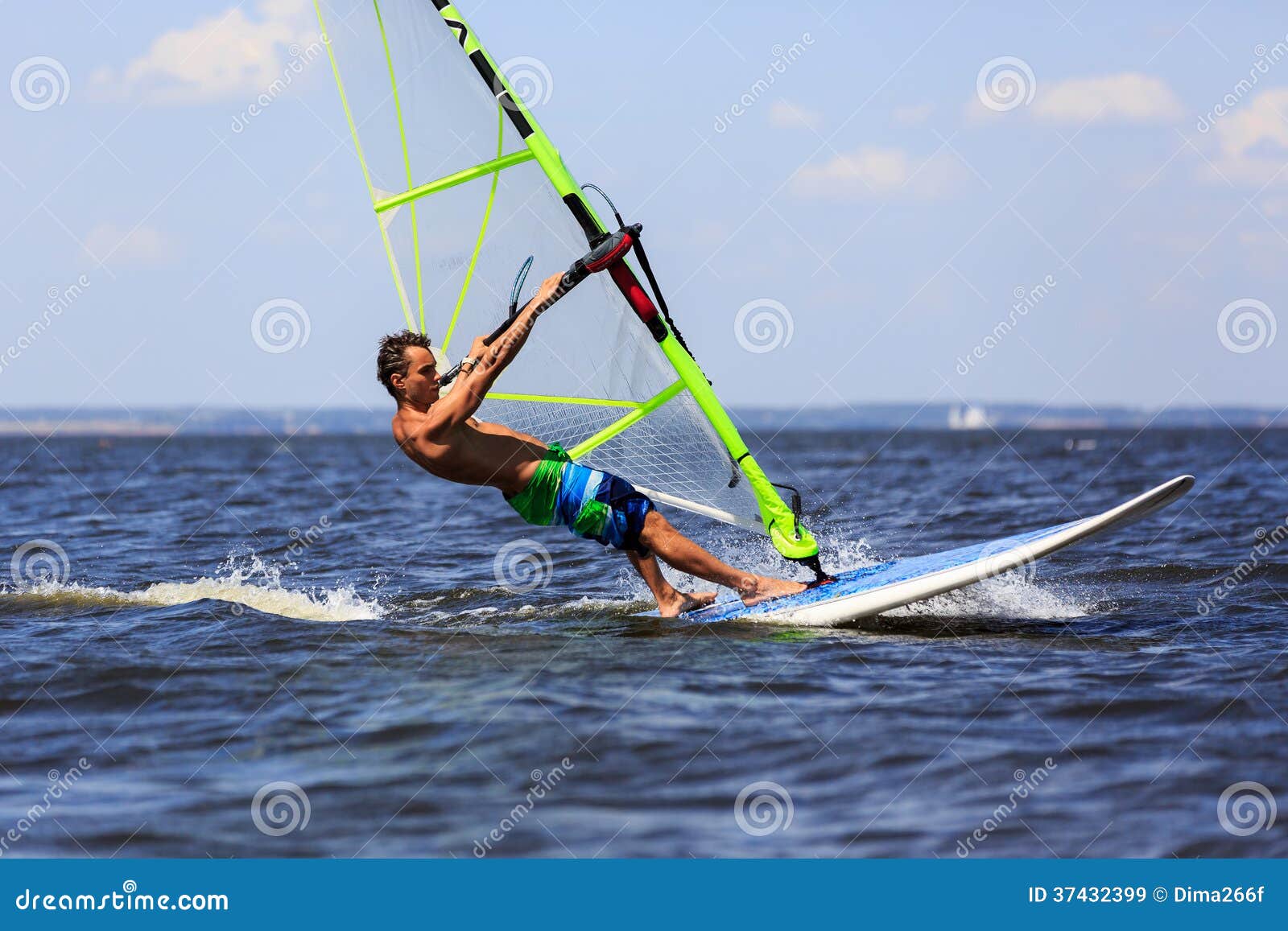 High Speed Windsurfer stock image. Image of speed, vacation - 37432399