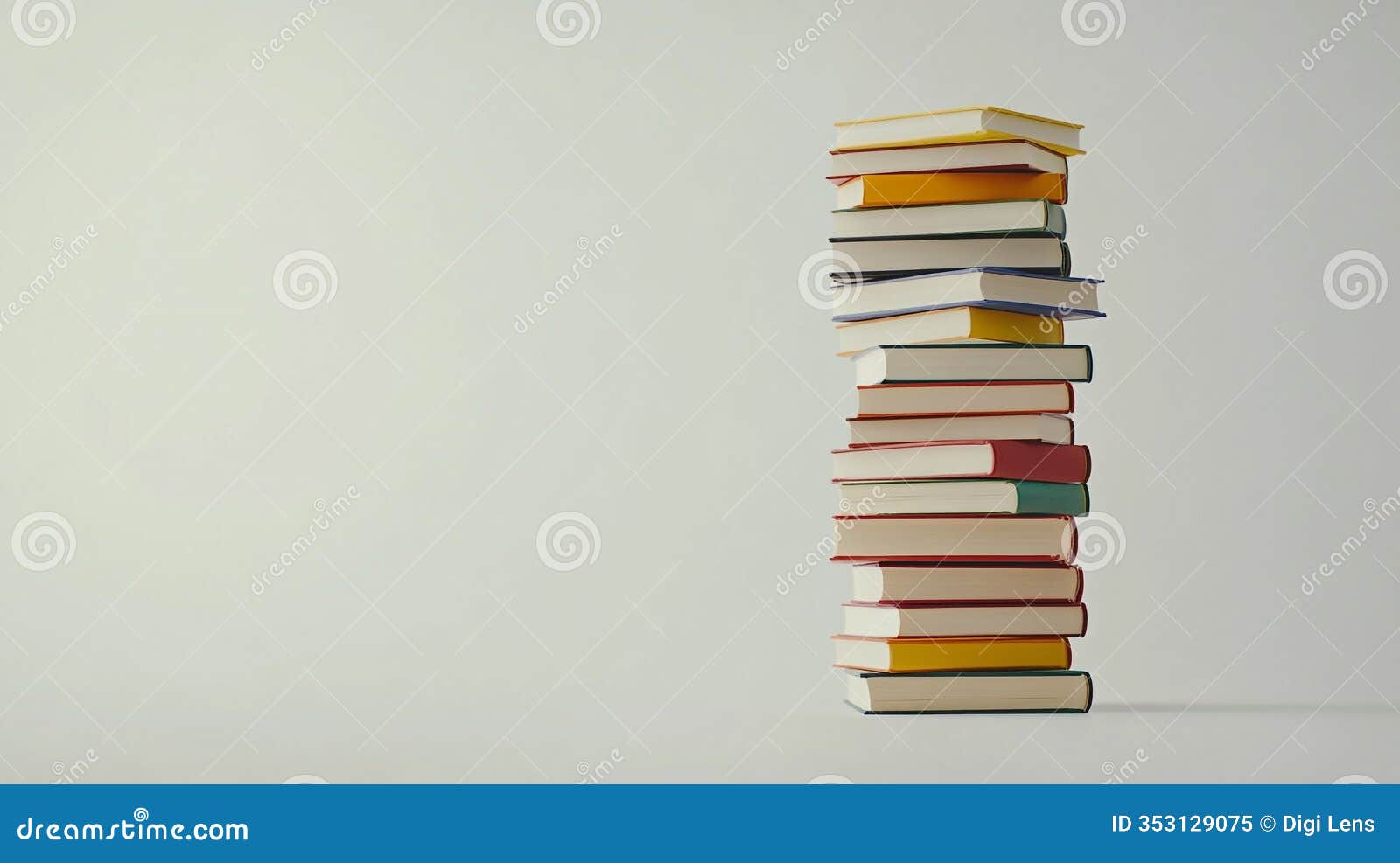 High Stack of Colorful Books Reading Education Knowledge Library Study ...