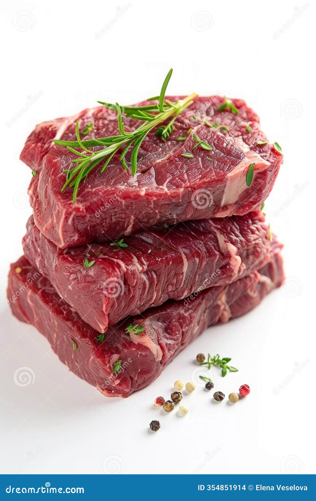 High Stack of Raw Beef Steak, Read Meat, Paleo Diet High Iron Food ...