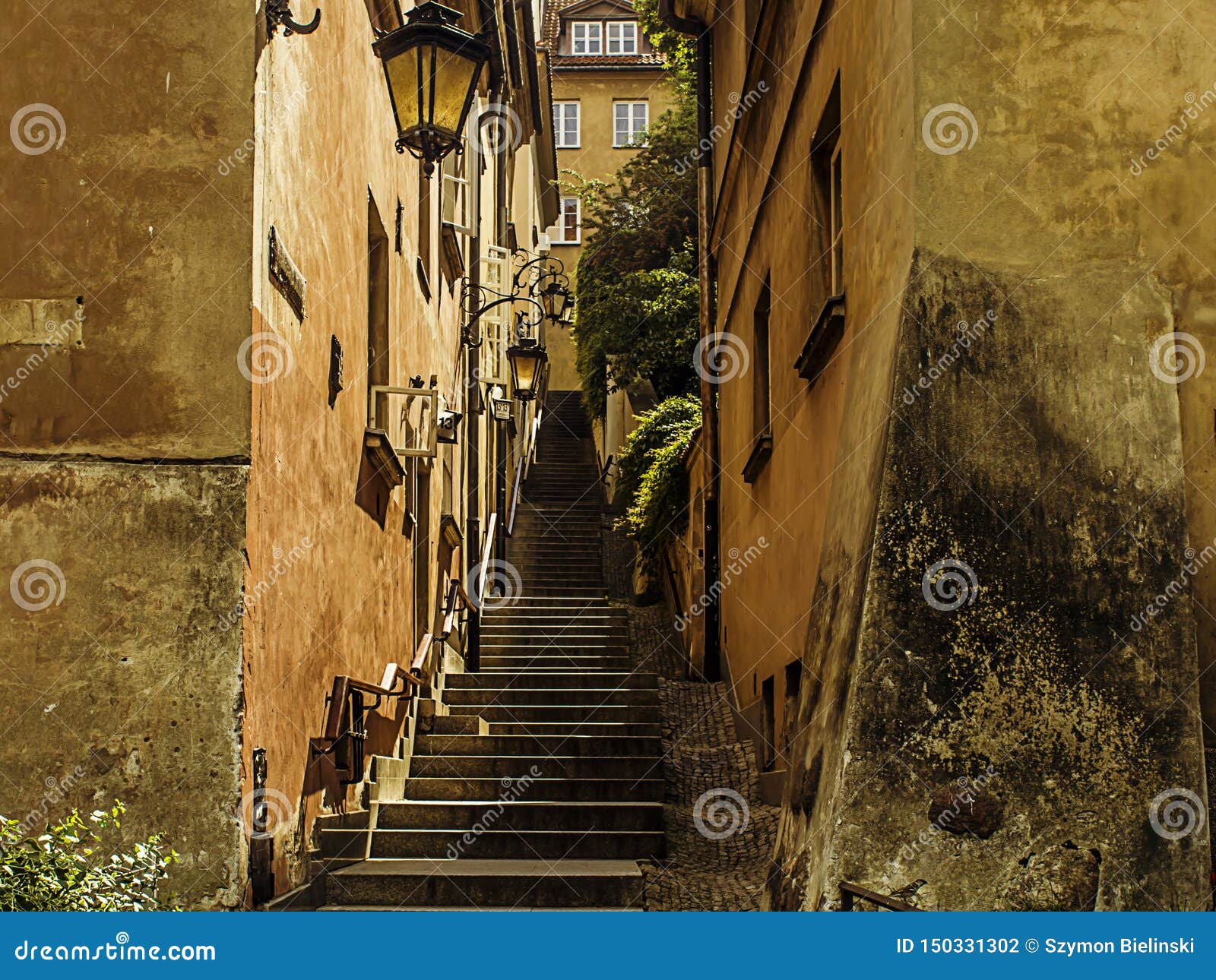 High Stairs between Tenement Houses Stock Photo - Image of step, urban ...