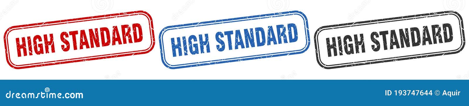 High Standard Square Isolated Sign Set. High Standard Stamp Stock ...