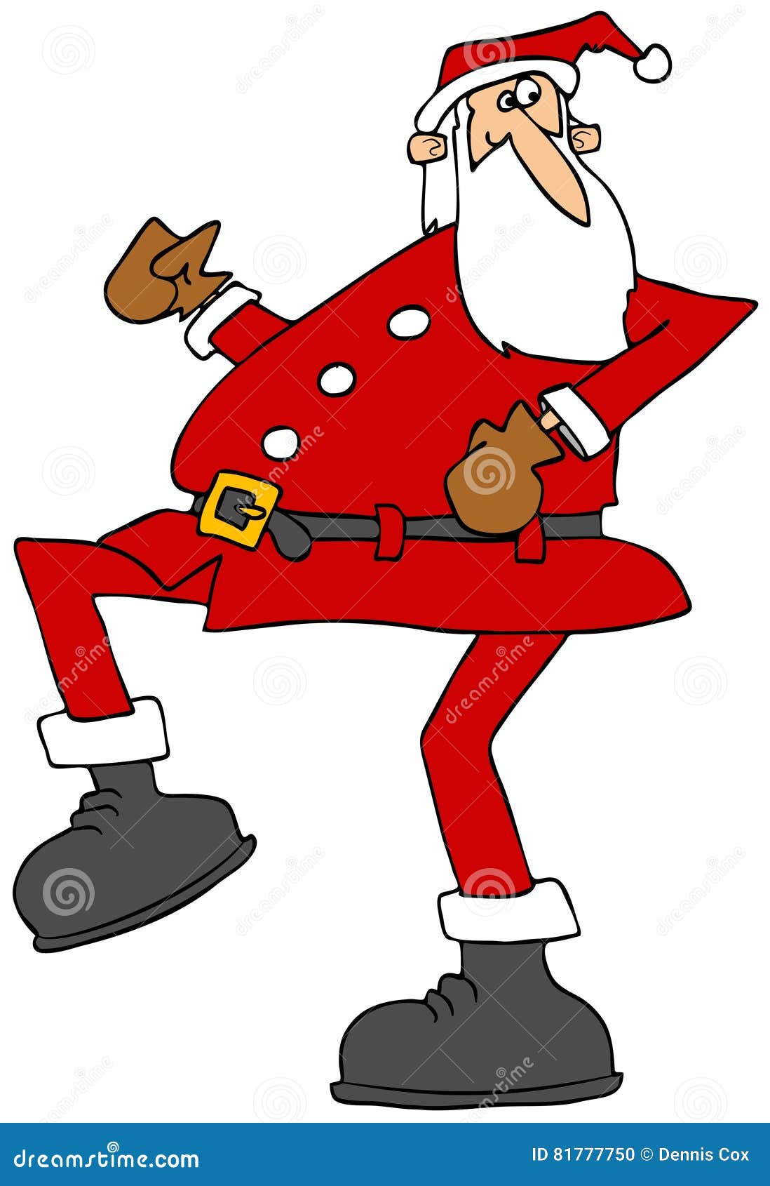 High stepping Santa stock illustration. Illustration of male - 81777750