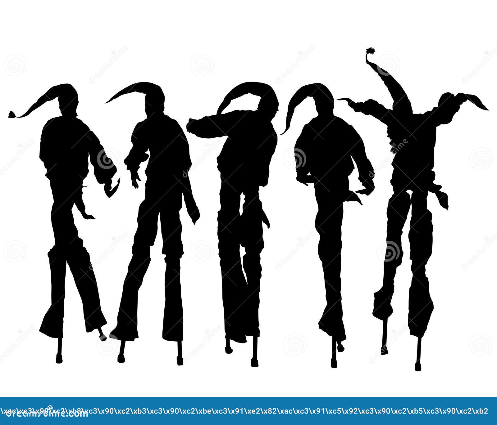 Clown On Stilts Cartoon Vector Illustration | CartoonDealer.com #79776110