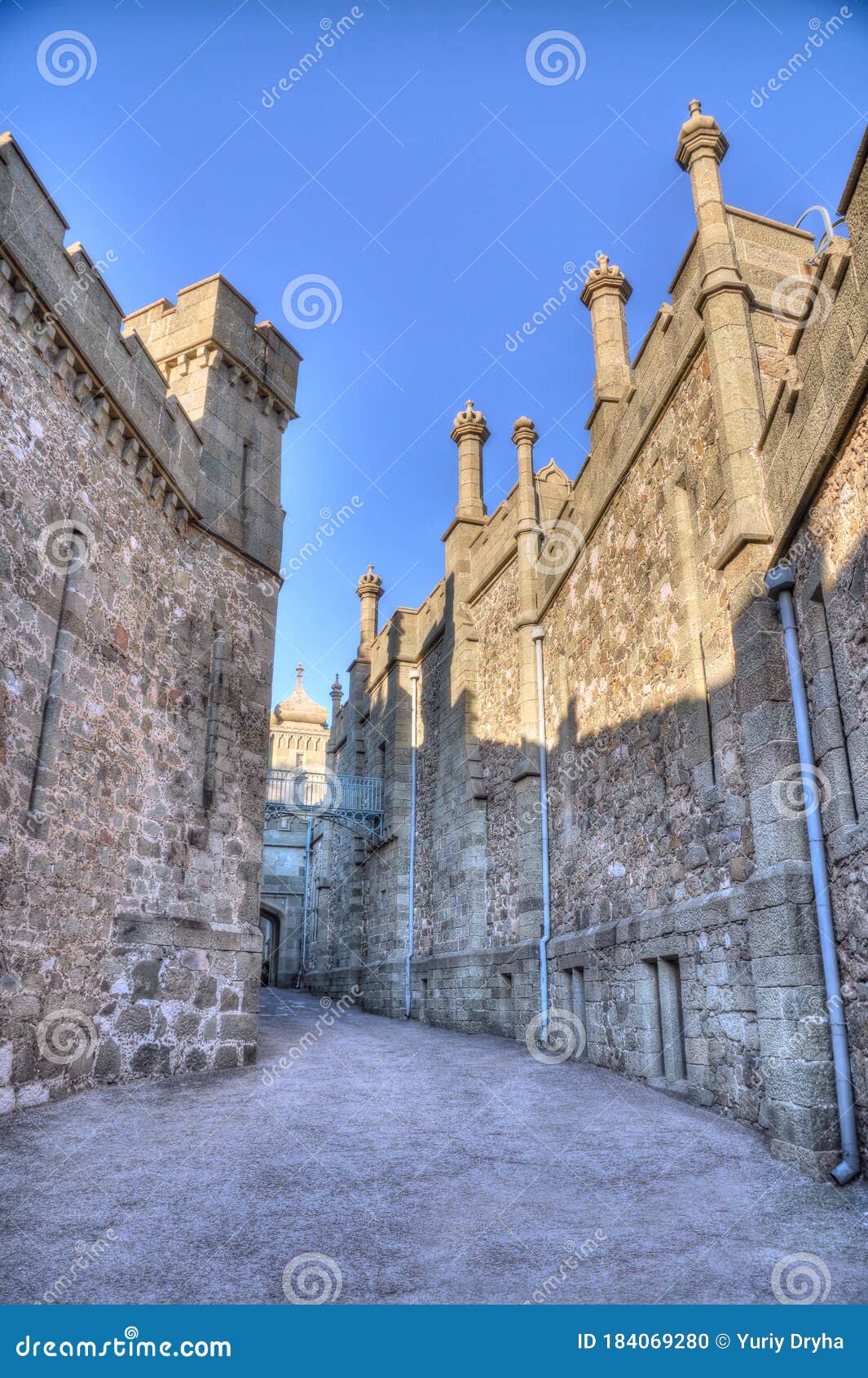 Palace Stone Walls with Towers, Crimea Stock Photo - Image of ancient ...