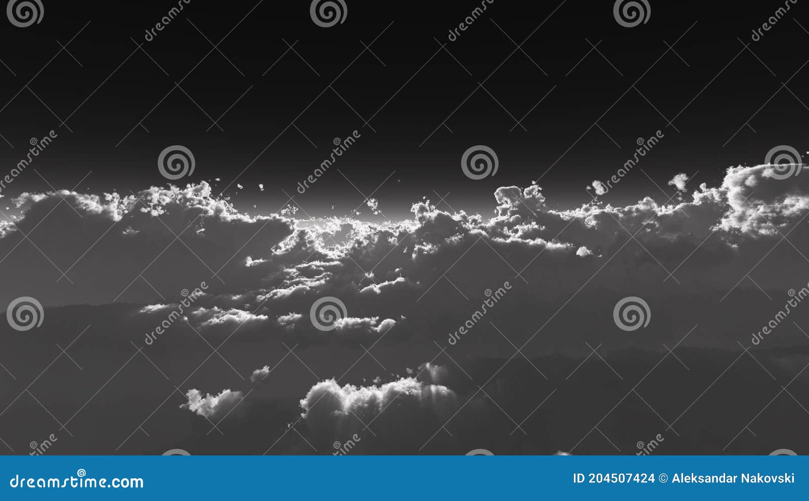 High Stratosphere Above Clouds, 3d Render Illustration Stock Photo ...
