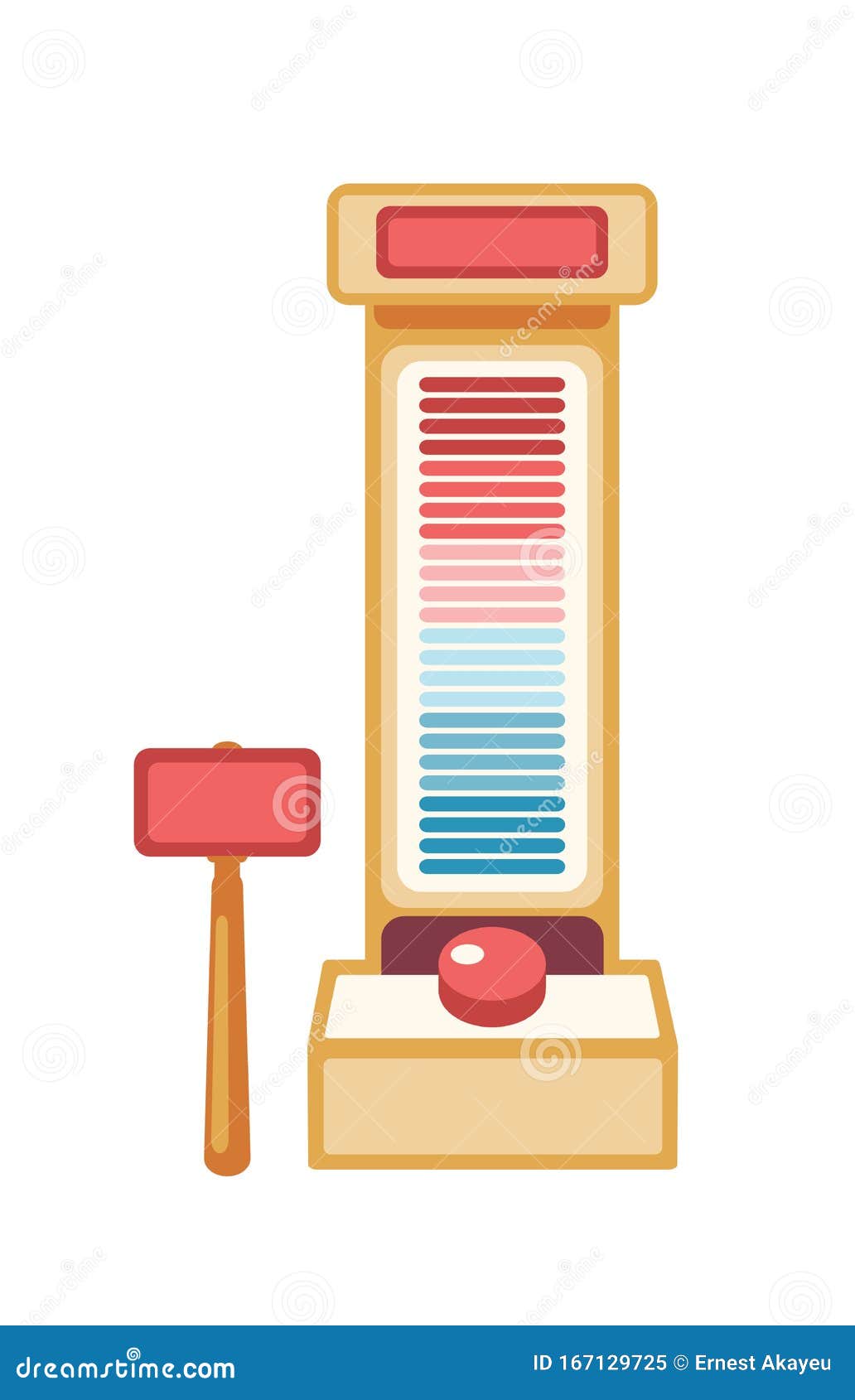 High Striker Machine Flat Vector Illustration. Strength Tester Game ... High Striker Machine Flat Vector Illustration. Strength Tester Game ...