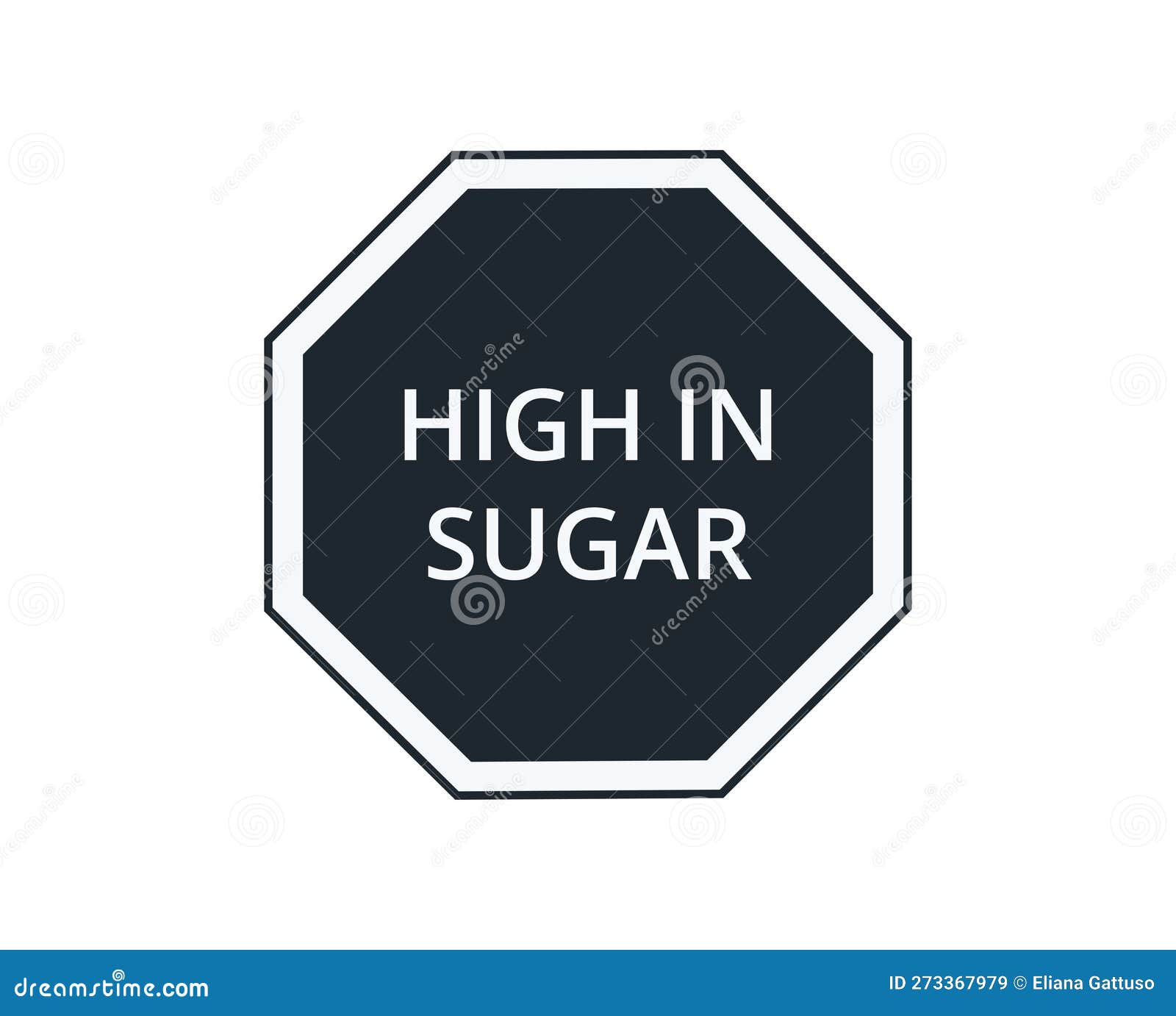 High in Sugar Warning Label for Food Products. Stock Vector ...
