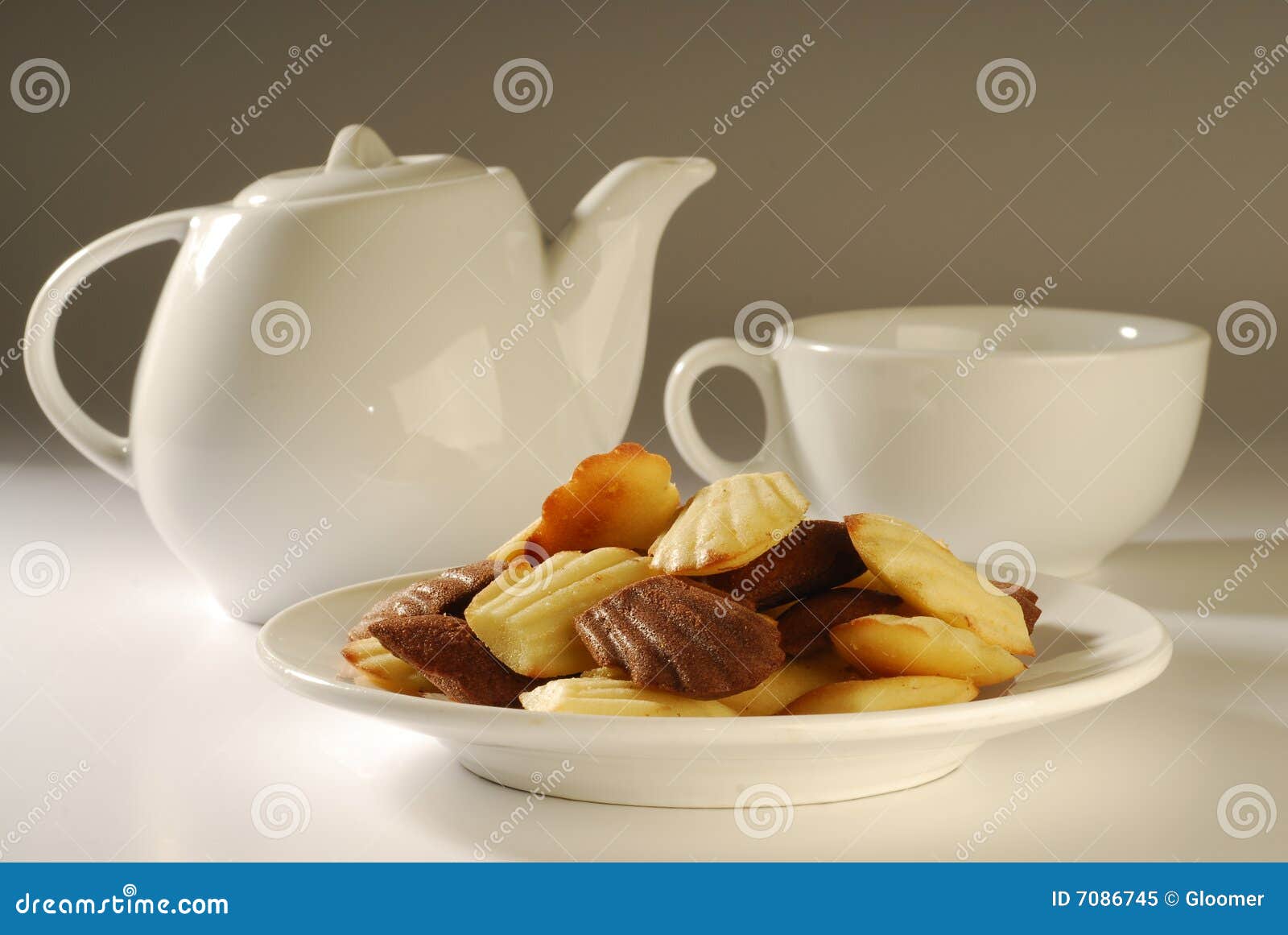 High tea with cookies stock image. Image of madelines - 7086745