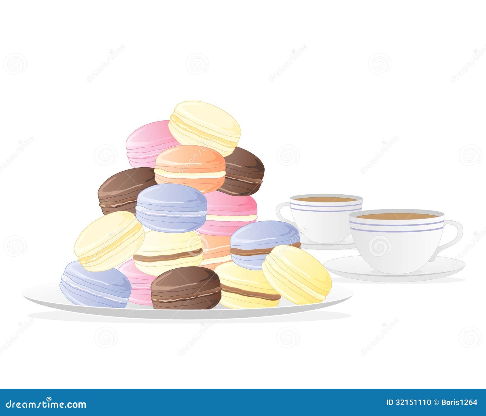 High tea stock vector. Illustration of saucer, copyspace - 32151110