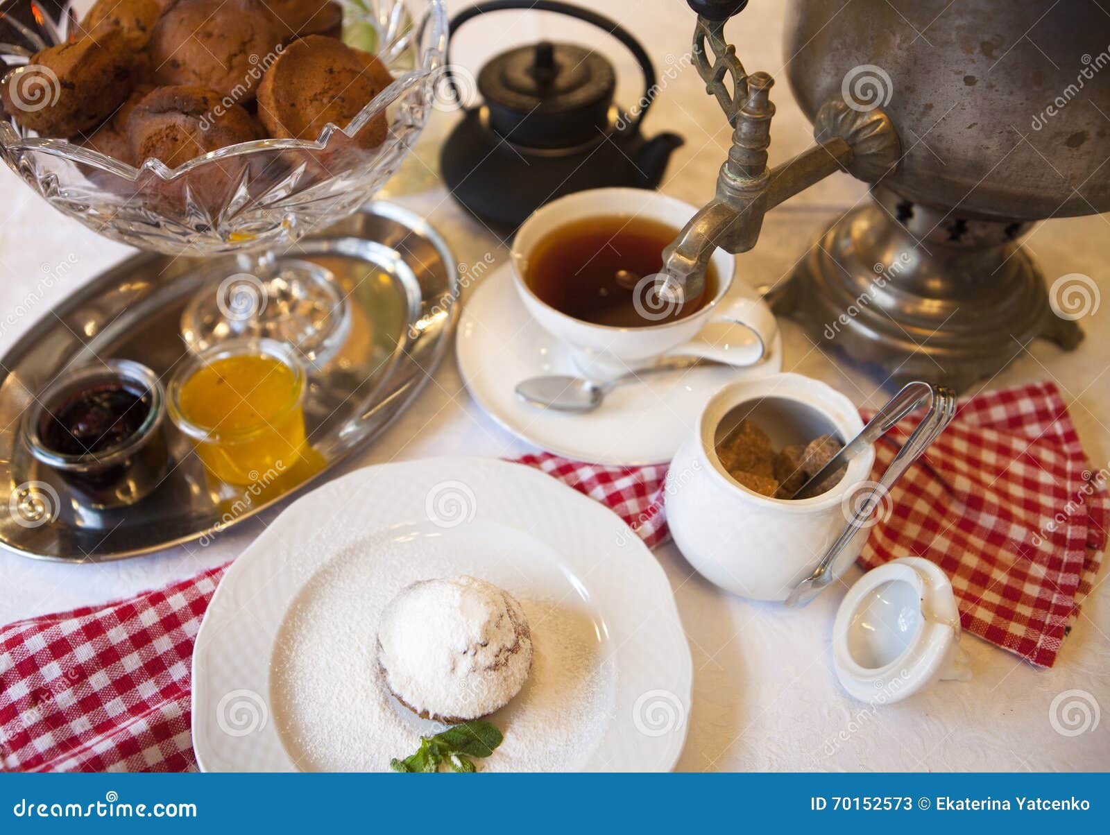High Tea Set with Dessert, Afternoon Tea Set Stock Image - Image of ...