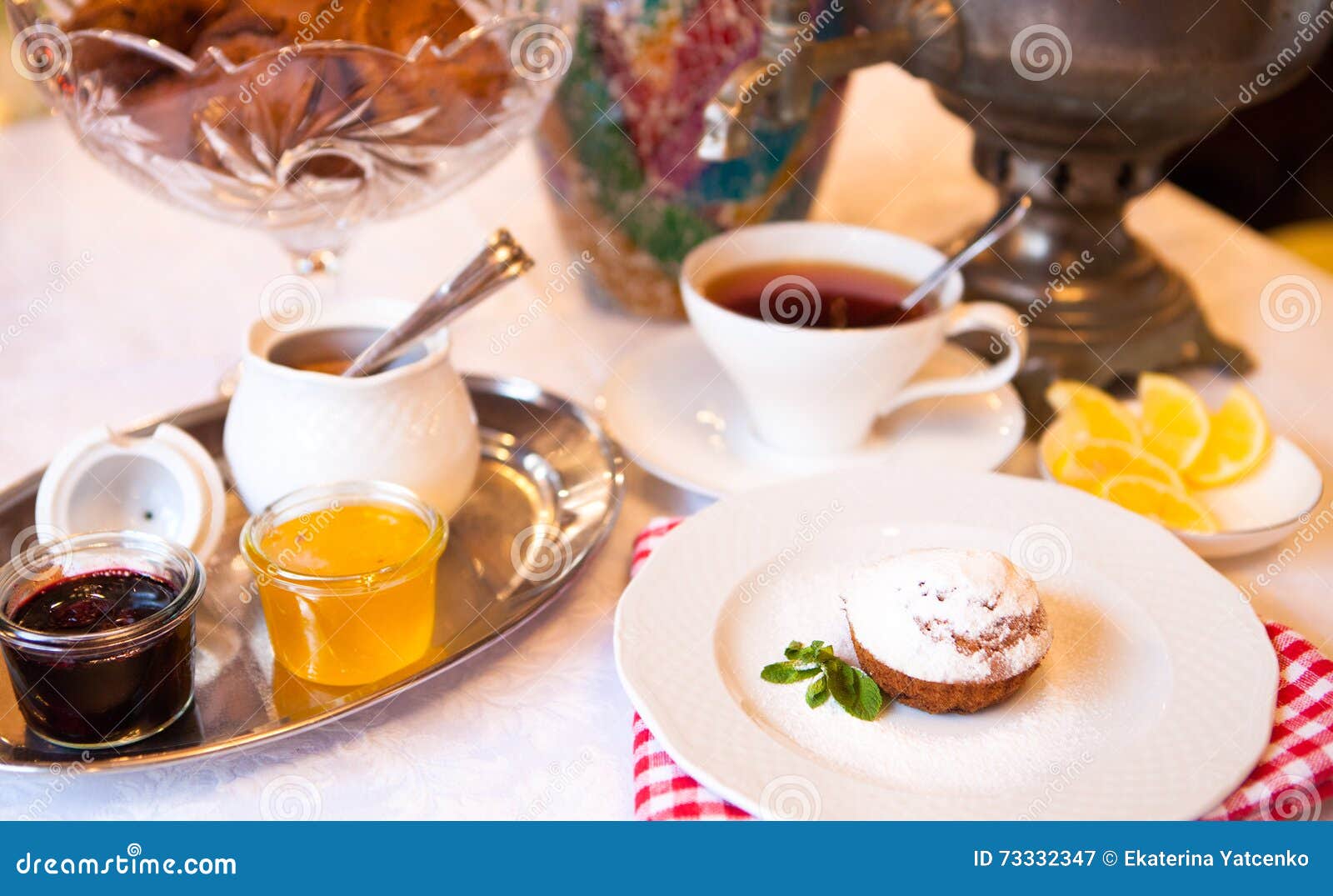 High Tea Set with Dessert, Afternoon Tea Set Stock Image - Image of ...