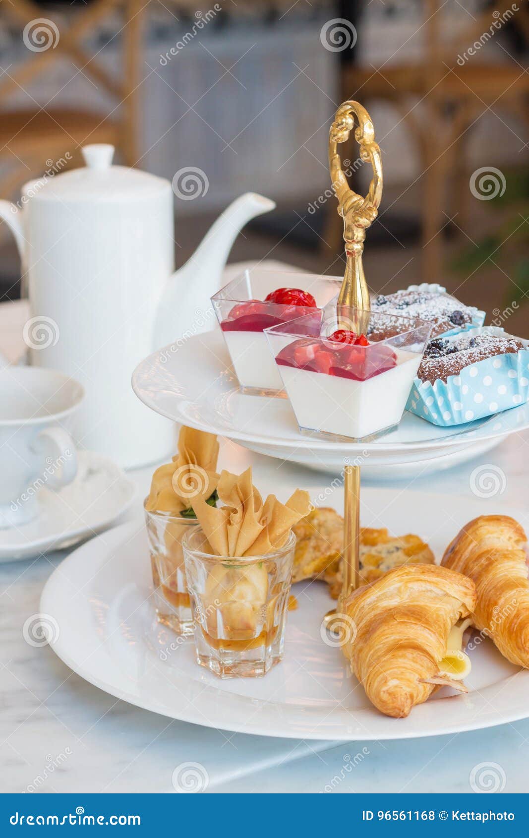 High tea sets stock photo. Image of breakfast, break - 96561168