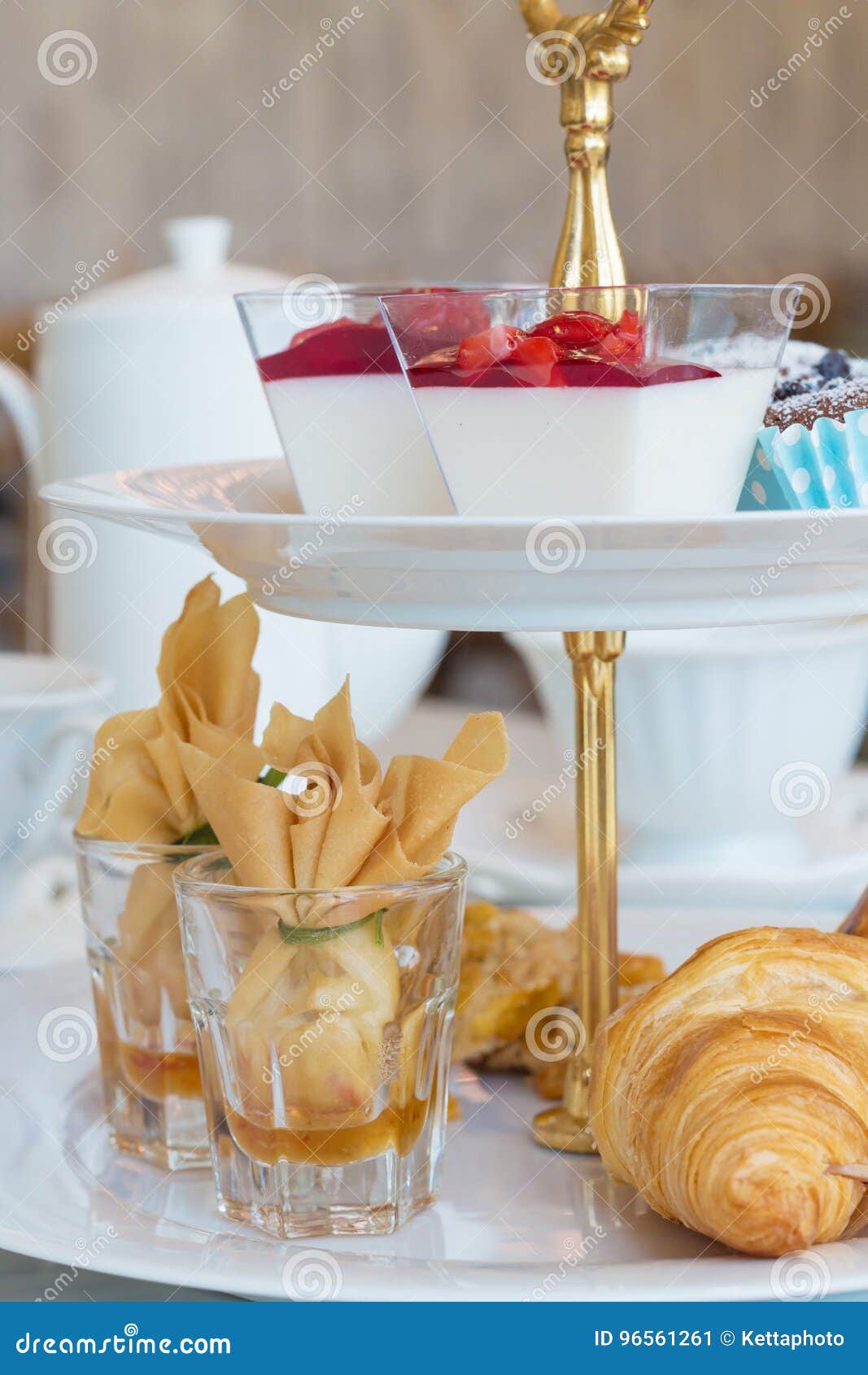 High tea sets stock image. Image of food, cotta, bread - 96561261