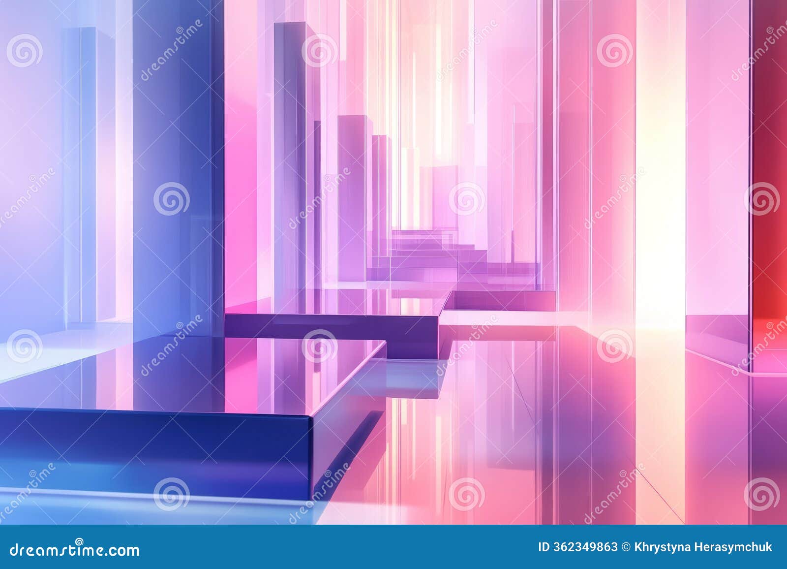 A High-tech Abstract Background with Glowing Wireframes, Soft Vaporwave ...