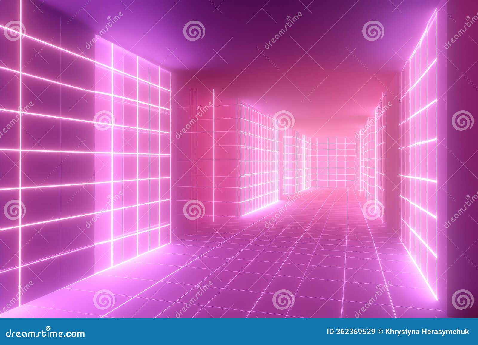 A High-tech Abstract Background with Glowing Wireframes, Soft Vaporwave ...