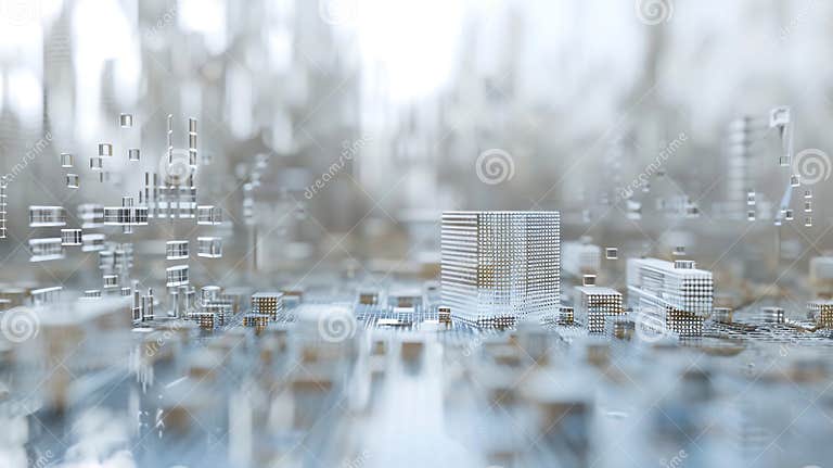 High Tech Abstract 3D Background Rectangular Field in Style of ...