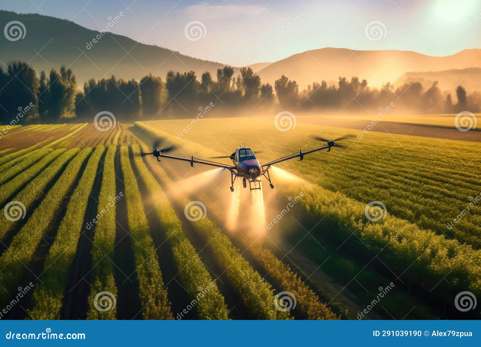 High-Tech Agricultural Drone in Action - Generative AI Stock ...