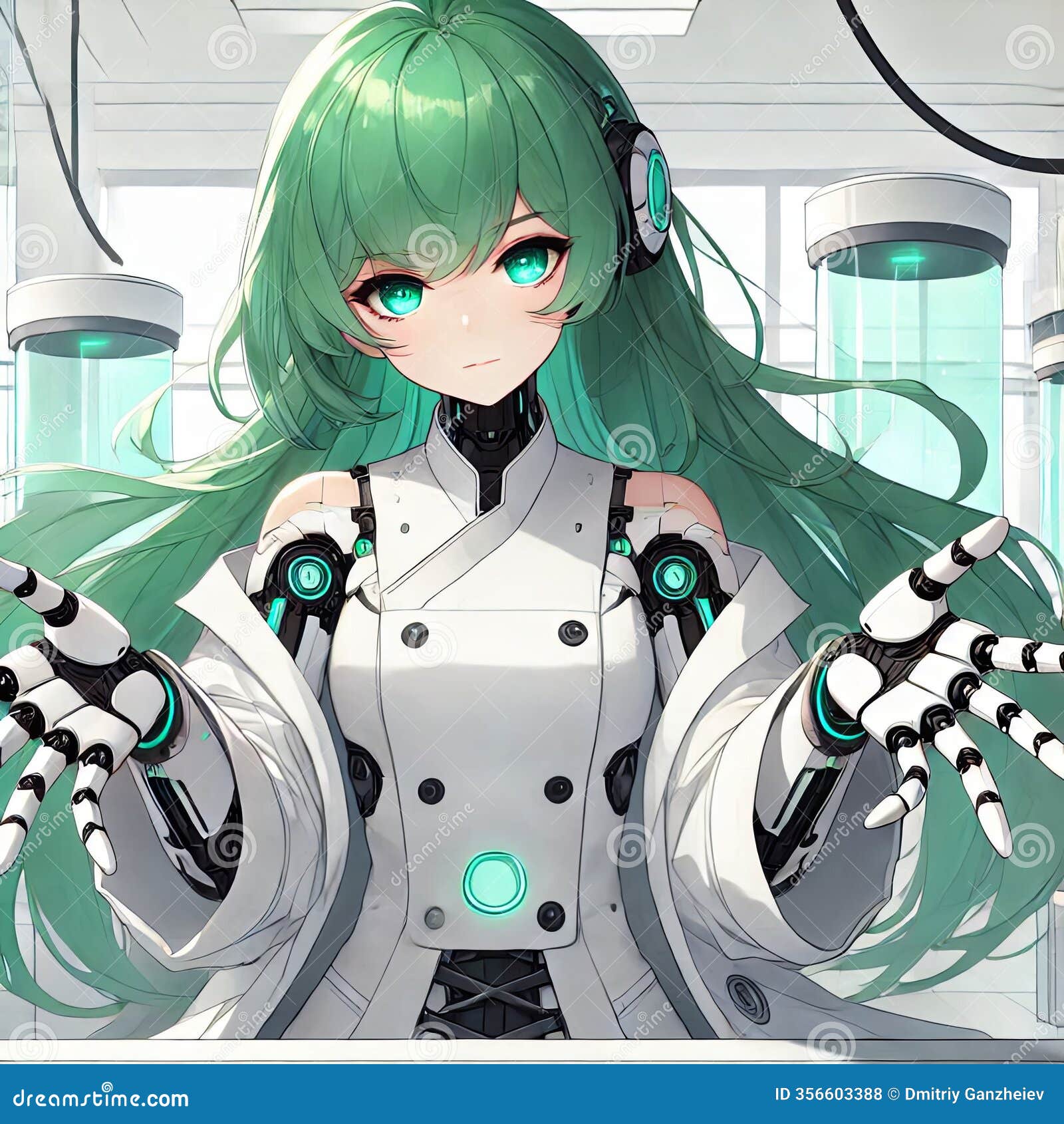 High-Tech Android in Laboratory Stock Illustration - Illustration of ...