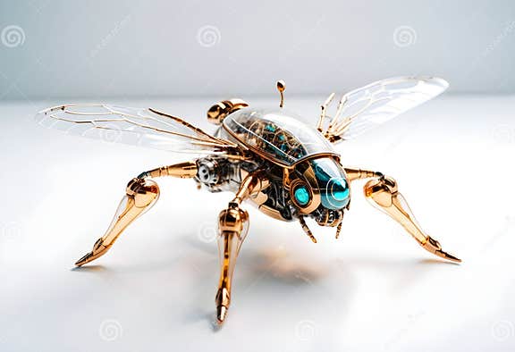 A High-tech Ant with Intricate, Wings and Gleaming Mechanical Element ...