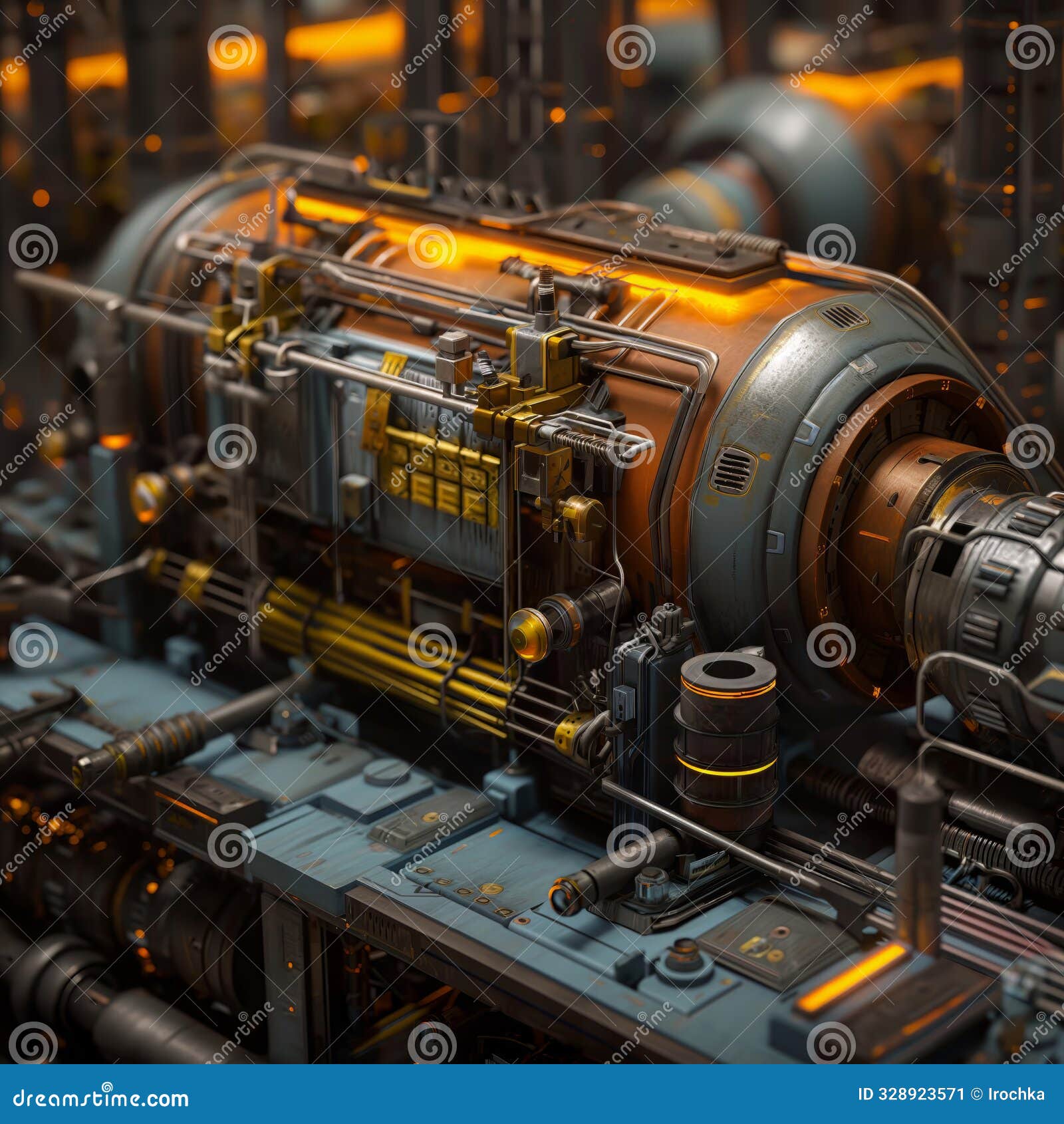 High-tech Assembling Machine in a Futuristic Industrial Environment ...