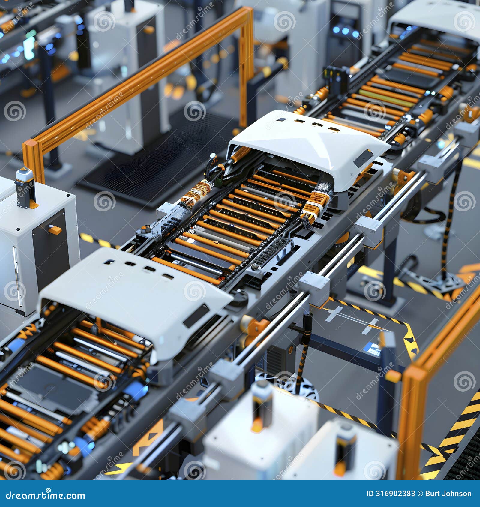 Modern Automated Assembly Line for Electronics Manufacturing Stock ...