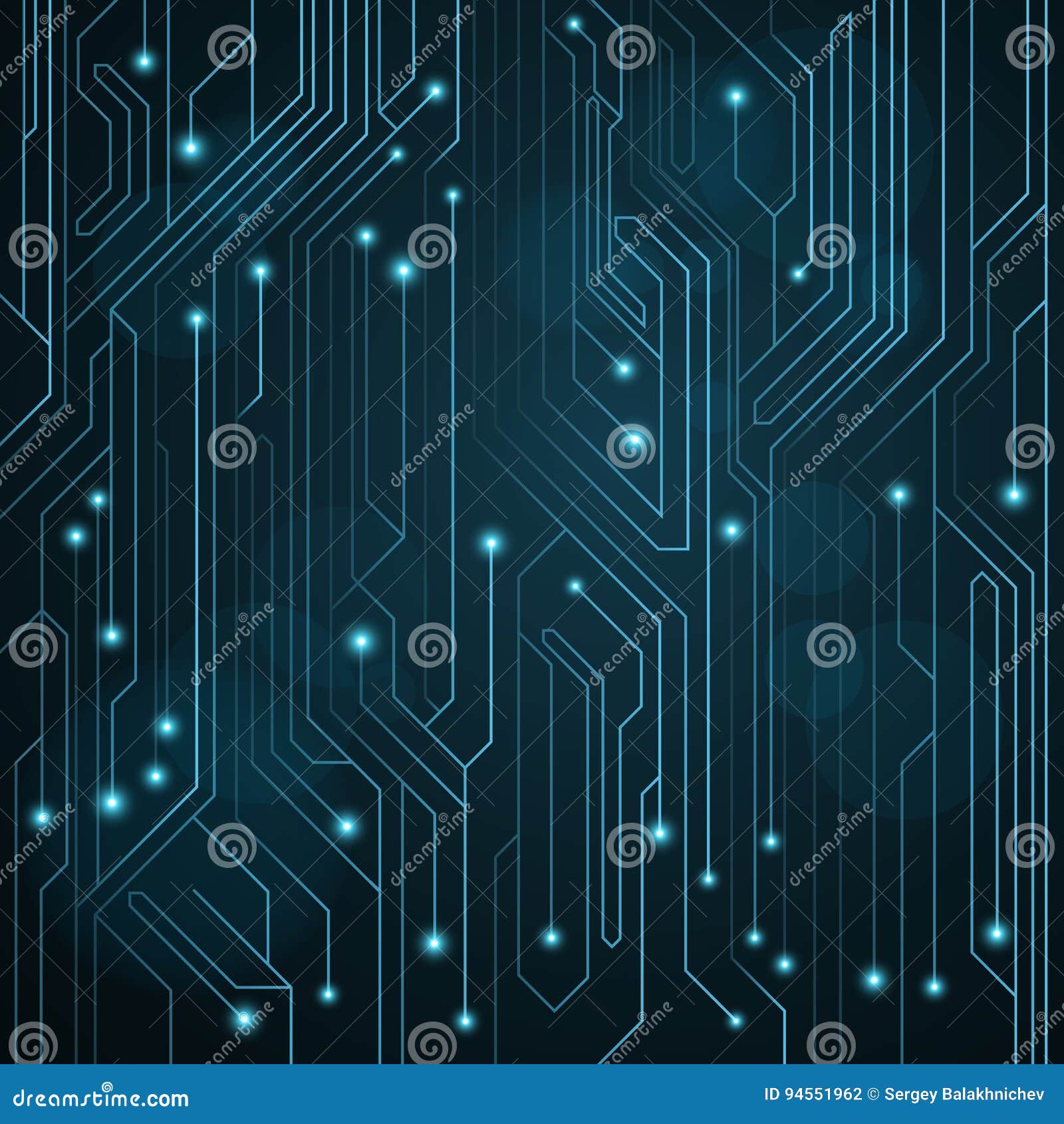 High-tech Background of Blue Color from a Computer Board with LEDs and ...