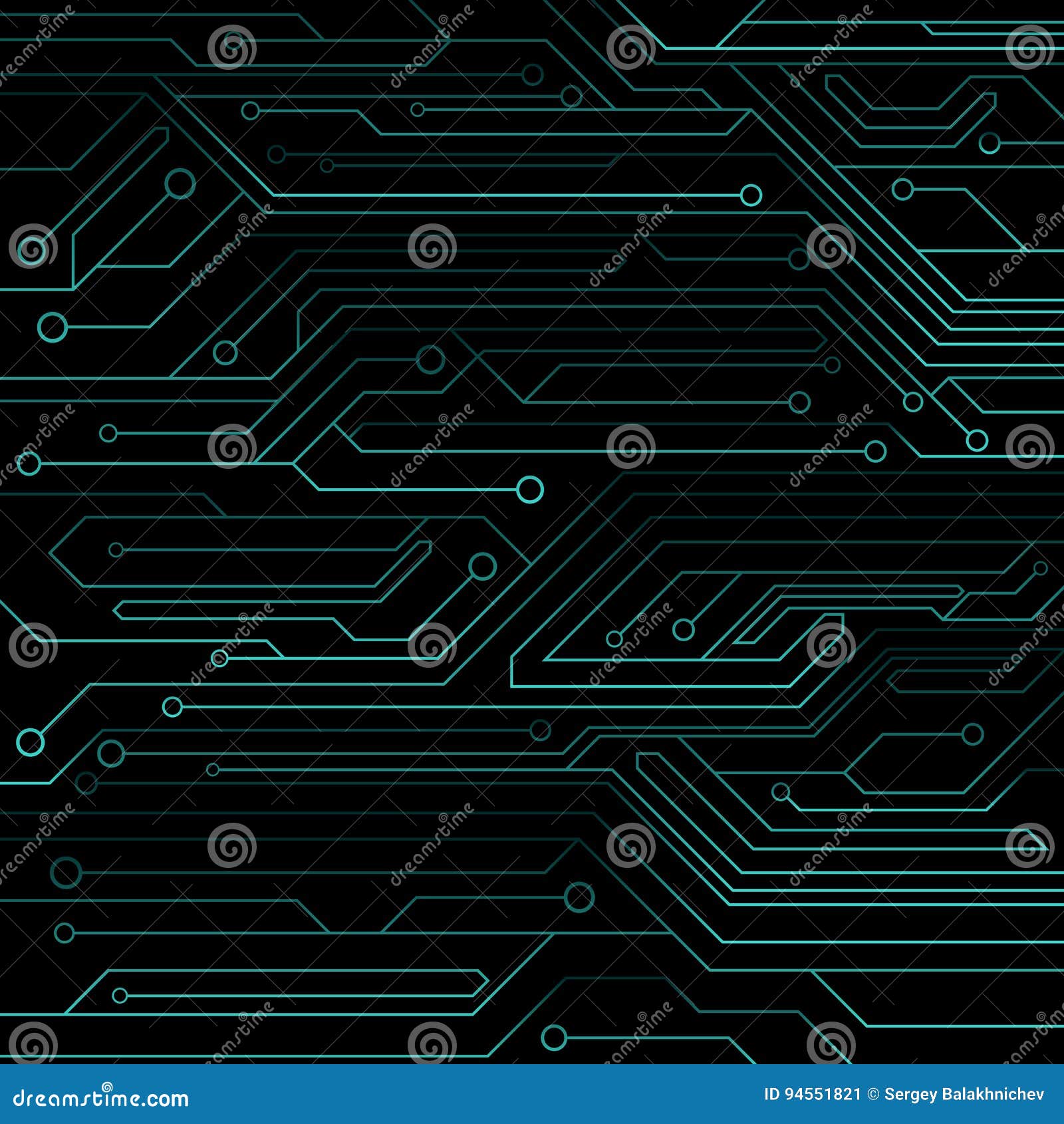 High-tech Background of Blue Color from a Computer Board with LEDs and ...