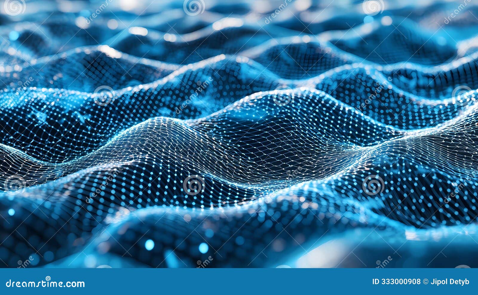 A High-tech Background with a Digital Mesh Network, Blue Tech ...