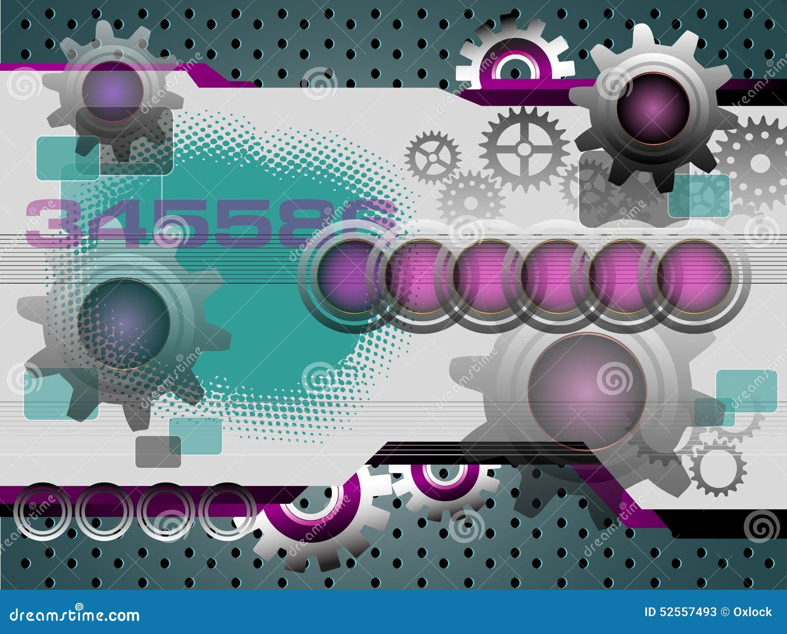 High Tech Background with Gears Stock Vector - Illustration of ...