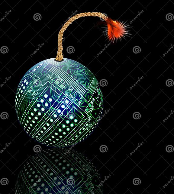 High Tech Ball Exploding. stock illustration. Illustration of database ...
