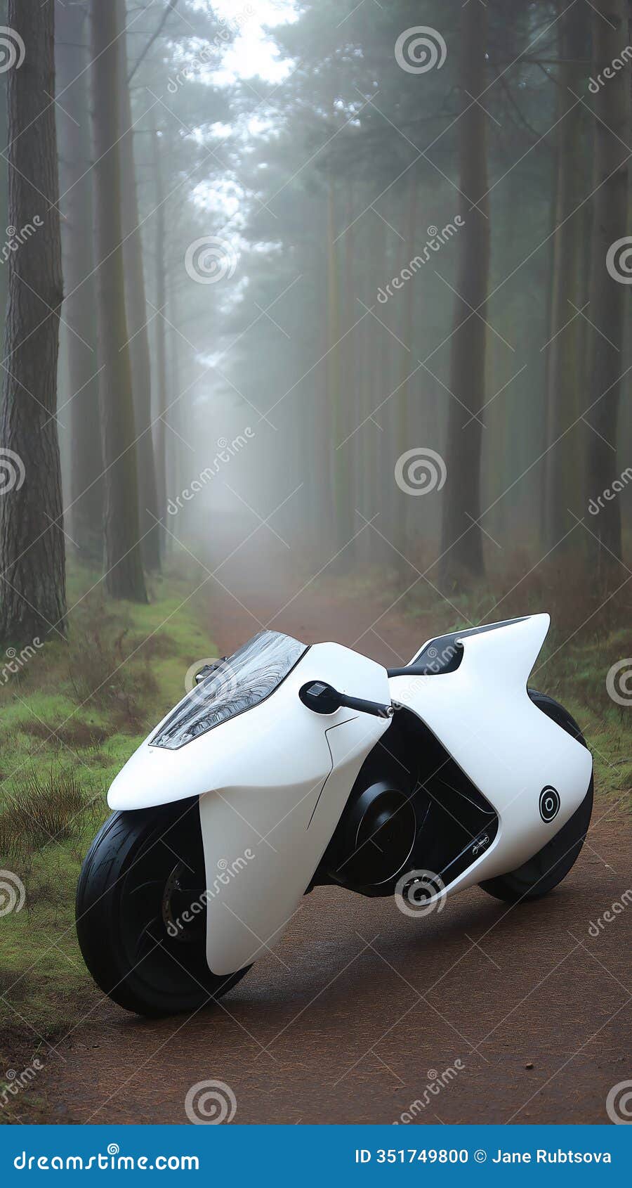 High-tech Bike Resting on a Scenic Pathway in a Tranquil Forest ...