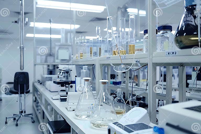 High-Tech Bio Lab with Modern Research Facilities Stock Illustration ...