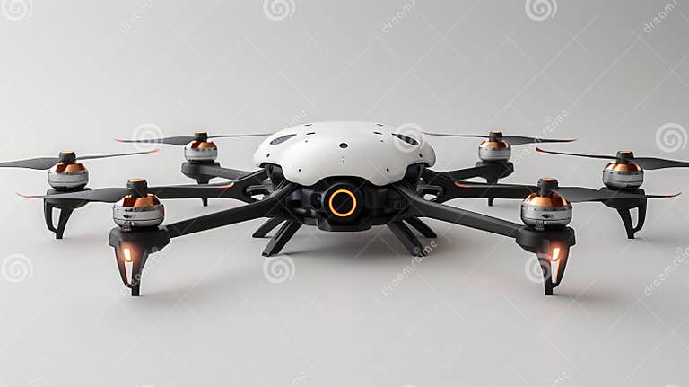 High-Tech Black and White Remote Controlled Flying Device Stock Image ...