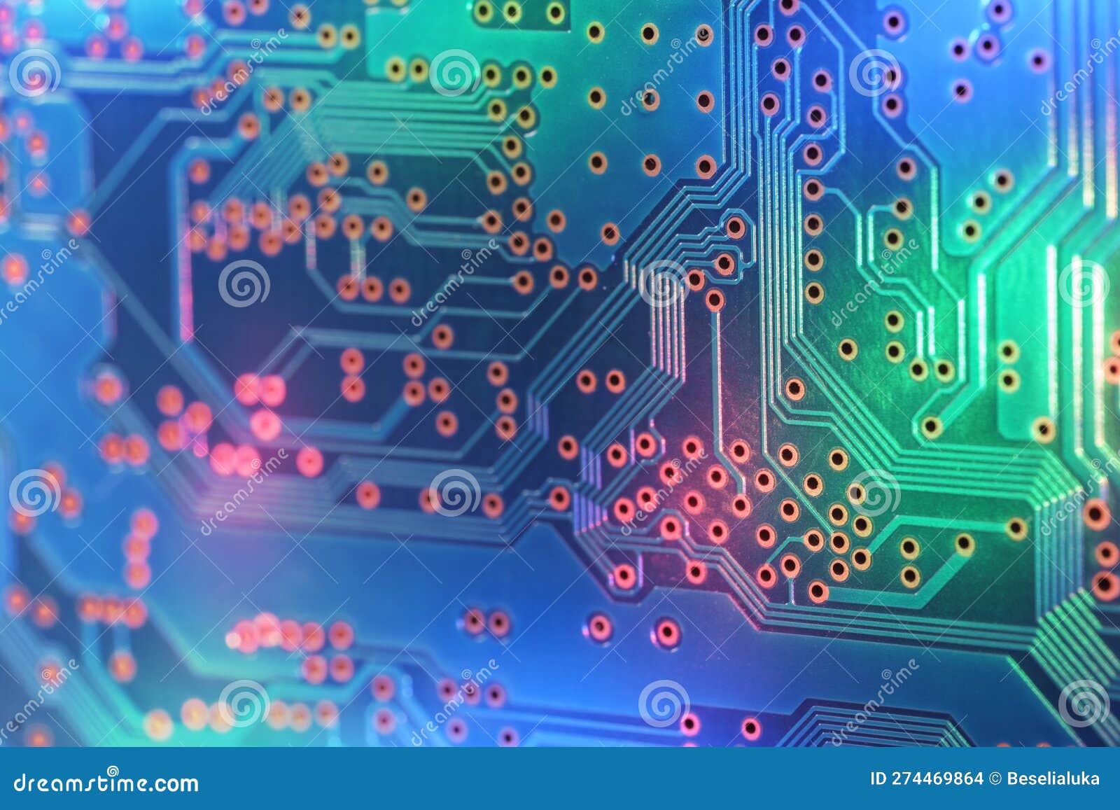 High Tech Blue Electronic Circuit Board Background Stock Photo - Image ...