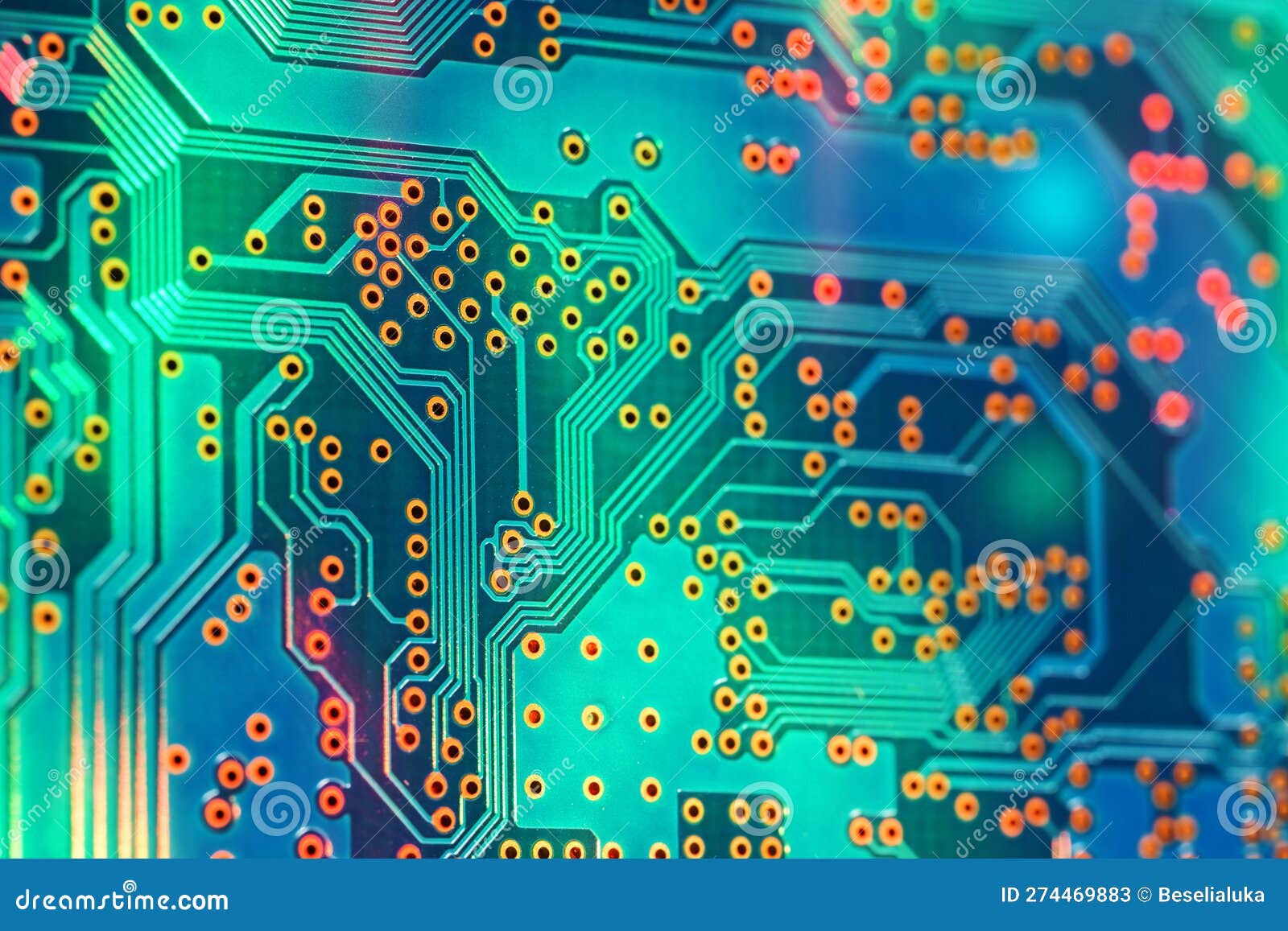 High Tech Blue Electronic Circuit Board Background Stock Image - Image ...