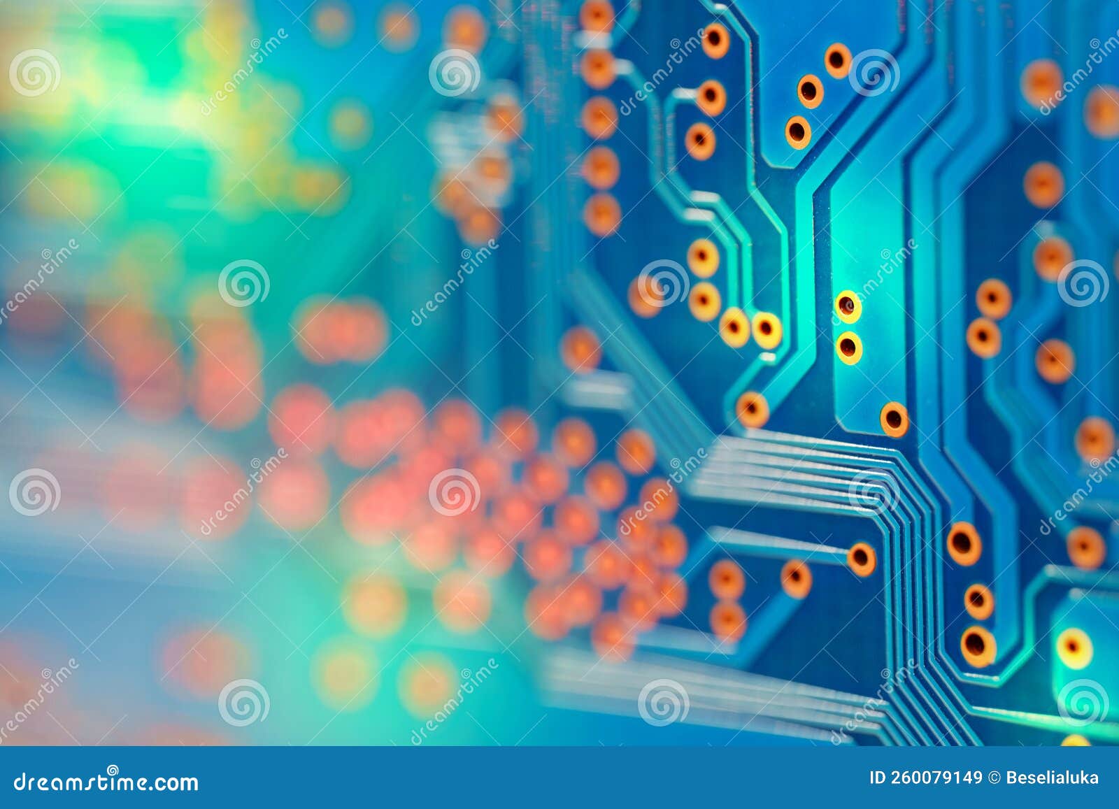 High Tech Blue Electronic Circuit Board Stock Image - Image of industry ...