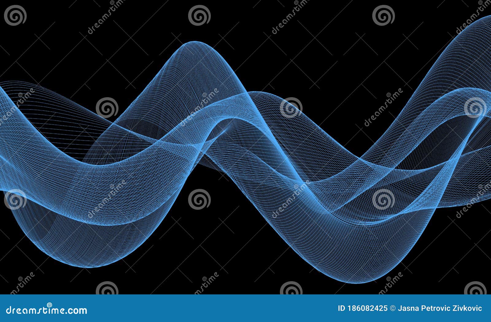 High Tech Blue Wave Dark Background. Abstract Technology Big Data ...