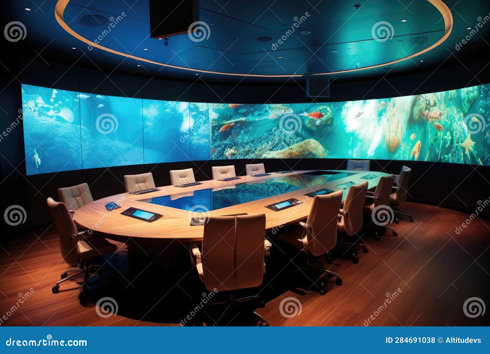 High-tech Boardroom with Touch-sensitive Surfaces Stock Photo - Image ...