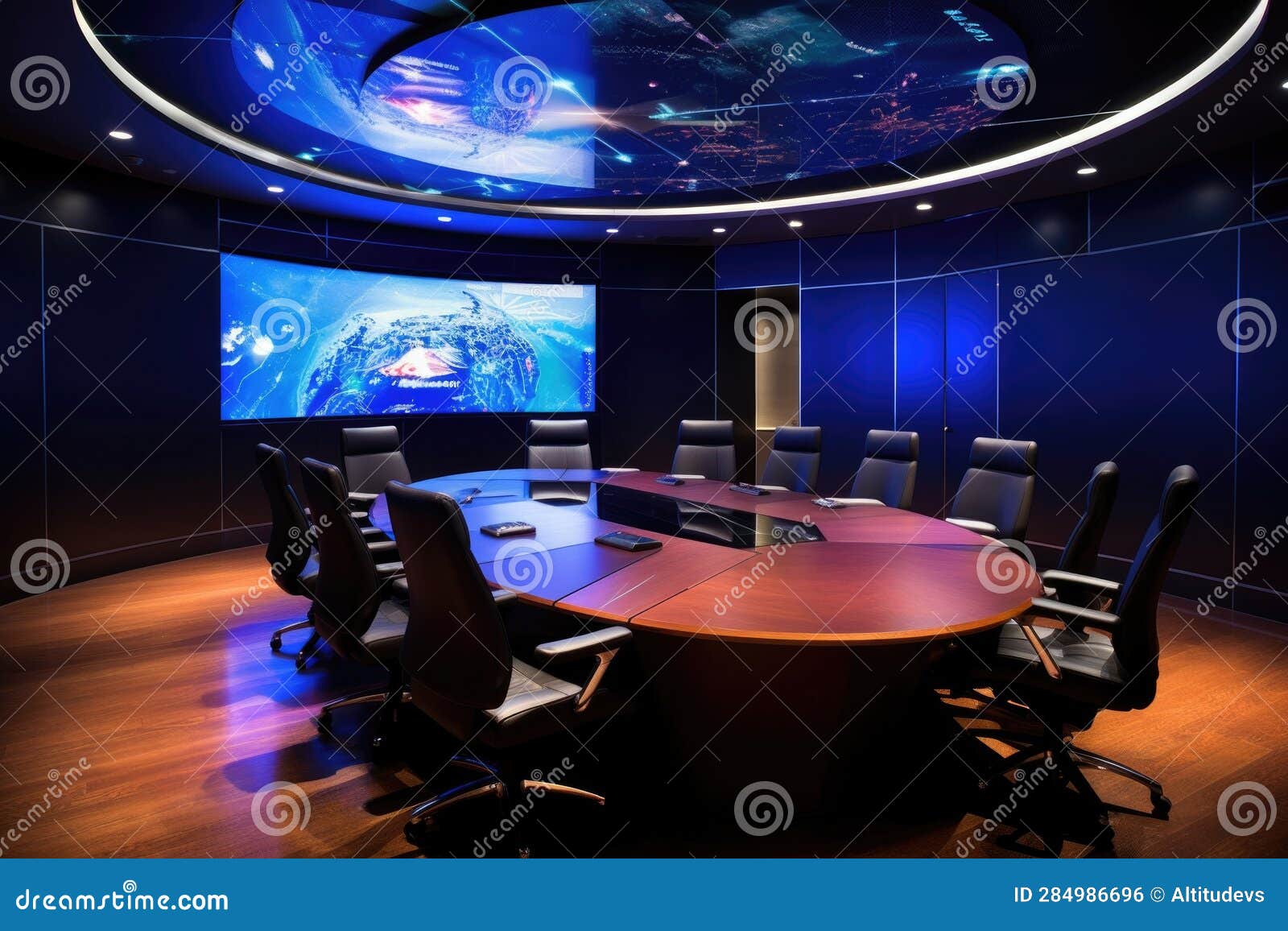 High-tech Boardroom with Touch-sensitive Surfaces Stock Illustration ...