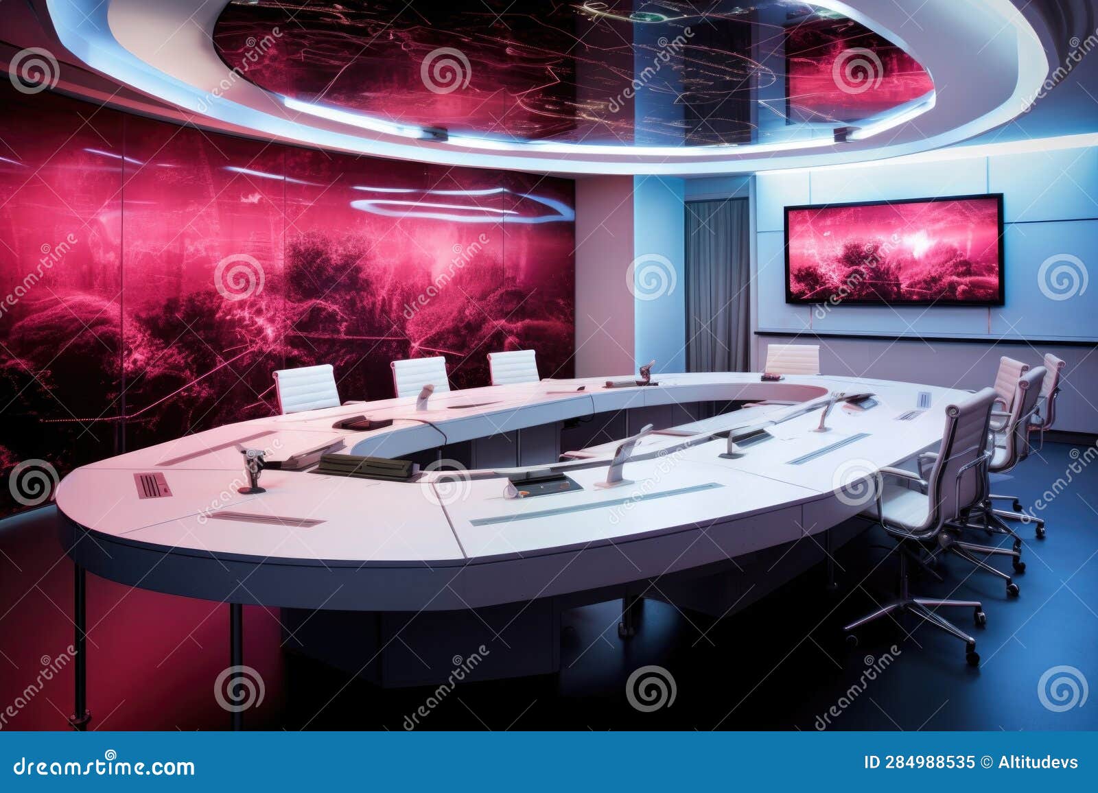 High-tech Boardroom with Touch-sensitive Surfaces Stock Illustration ...