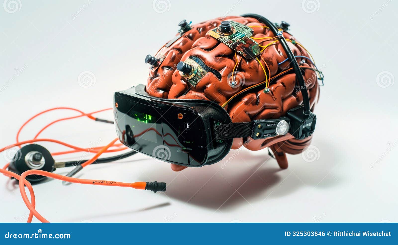 A High-tech Brain-computer Interface Device, Wired and Ready To Connect ...