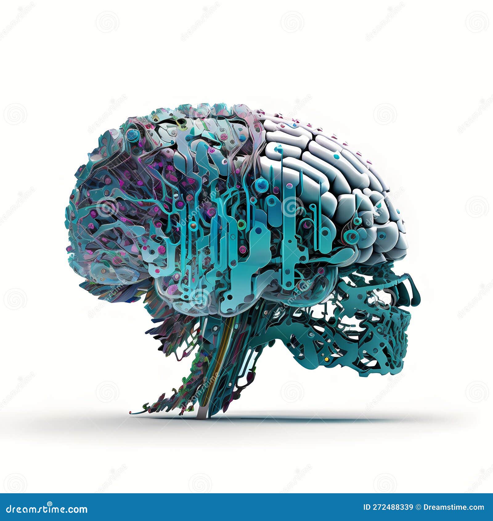 High Tech Brain Robot. Generative AI Stock Illustration - Illustration ...